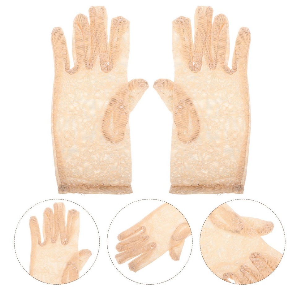 1 Pair Women's Short Mesh Gloves Women'S Summer Tulle Gloves Opera ...