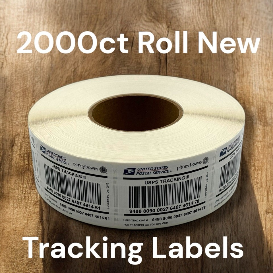Roll of 2000 Pitney Bowes Label 888 Tracking Number stickers for USPS ...