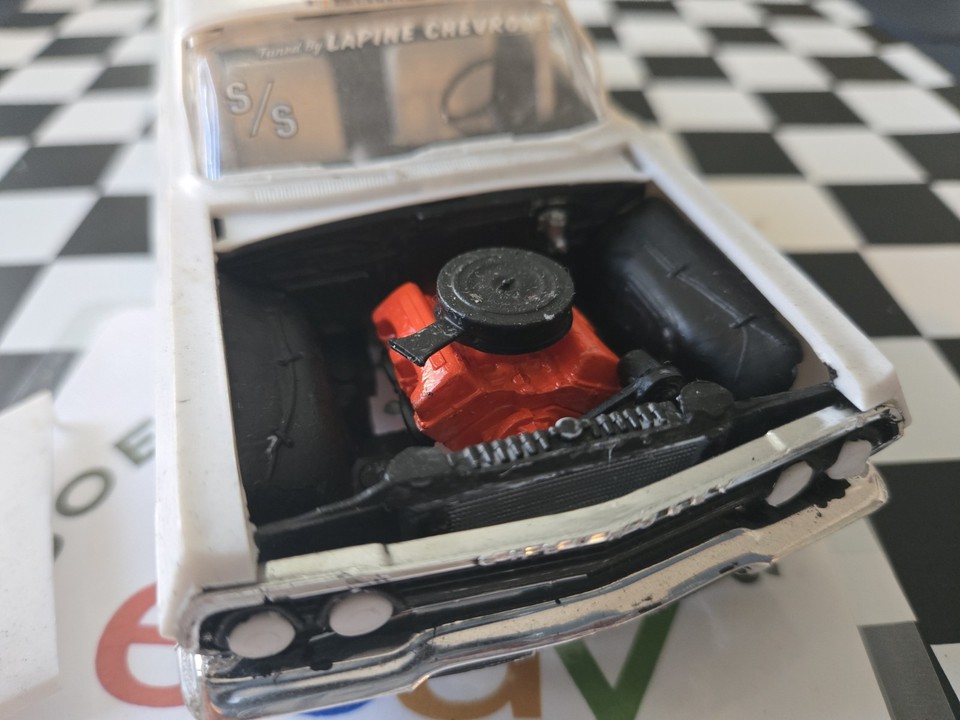 BUILT MODEL CAR VINTAGE AMT 63 IMPALA UNPAINTED OLDER BUILT PIECE BENT ...