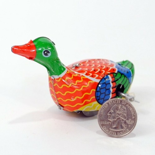 WIND UP DUCK Tin Toy Moving Bird Vintage Style NEW IN BOX Retro Style ...