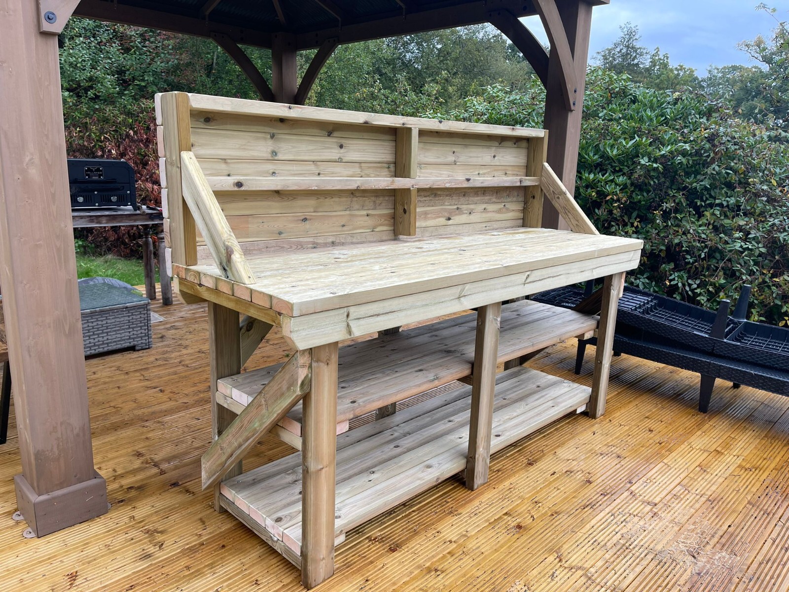 New! Heavy Duty Wooden Workbench - Indoor, Outdoor Work Table ...