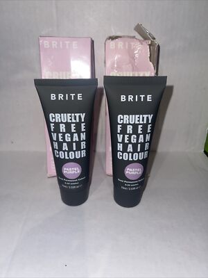 (2) BRITE Vegan Semi Permanent Hair Color Dye in Pastel Purple Cruelty ...