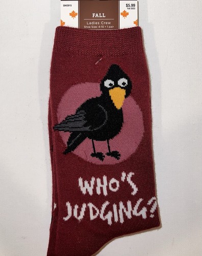 Women’s Fall Crew Socks Size 4-10 Crow Bird Thanksgiving Autumn Gift ...