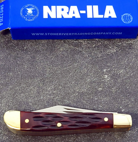 Stone River Ltd Knife NRA-ILA 2 Blade Peanut Brown Jigged Bone Handles ...