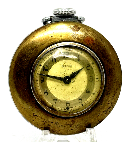 "Deco Style" OF E Ingraham Pocket Watch 16S Brass Case WORKING #797 | eBay