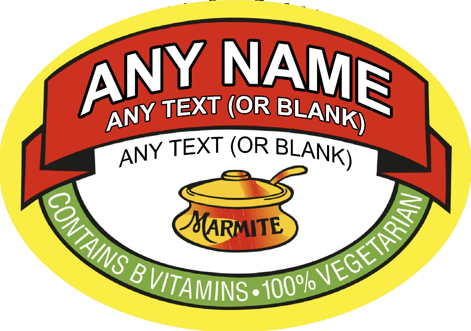 Personalised MARMITE Jar Sticker Label - Die Cut & Ready To use - ADD ...