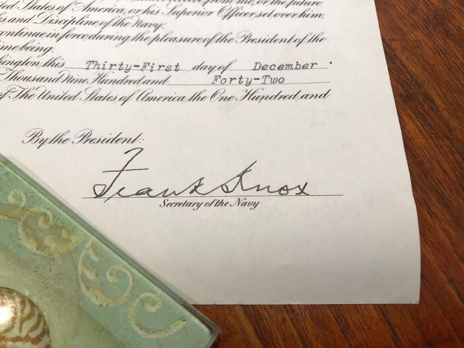 *MAKE OFFERS* Frank Knox Signature WW2 Navy CO Patriotism & Valor 1942 ...