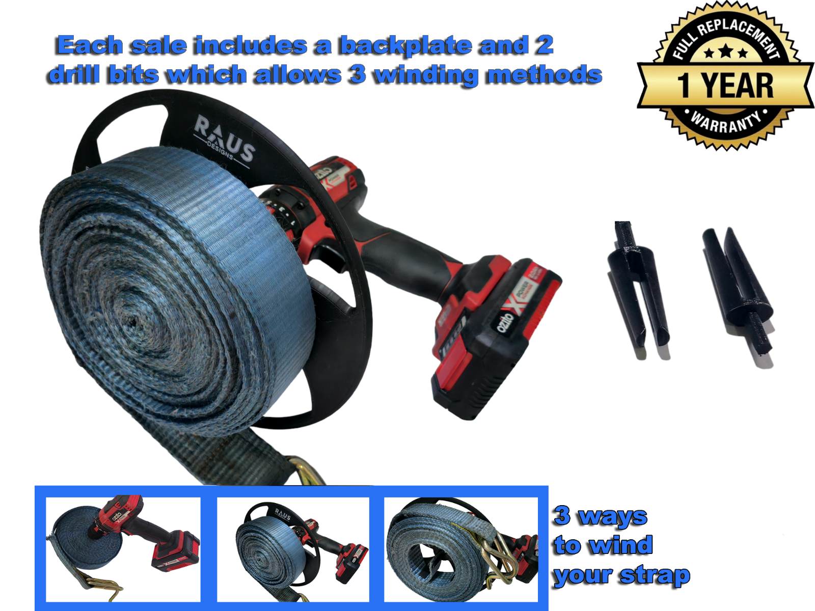 Webbing Ratchet Binder Tie Down Strap Winder Drill Insert | eBay