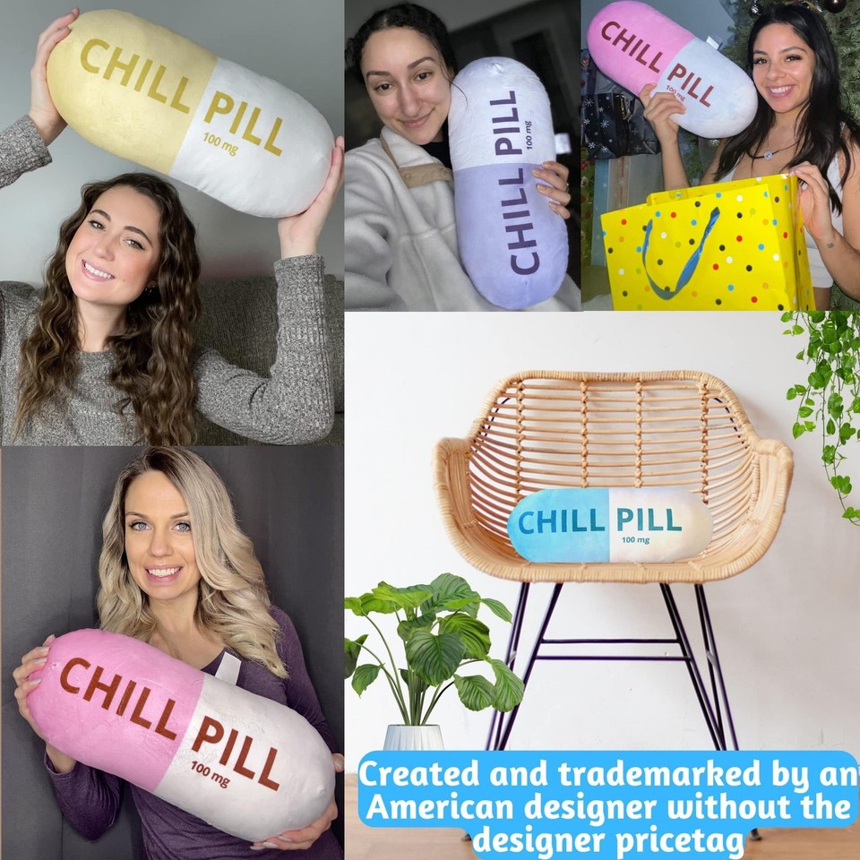Chill Pill Pillow - Preppy Cute Trendy Room Decor Aesthetic Throw ...