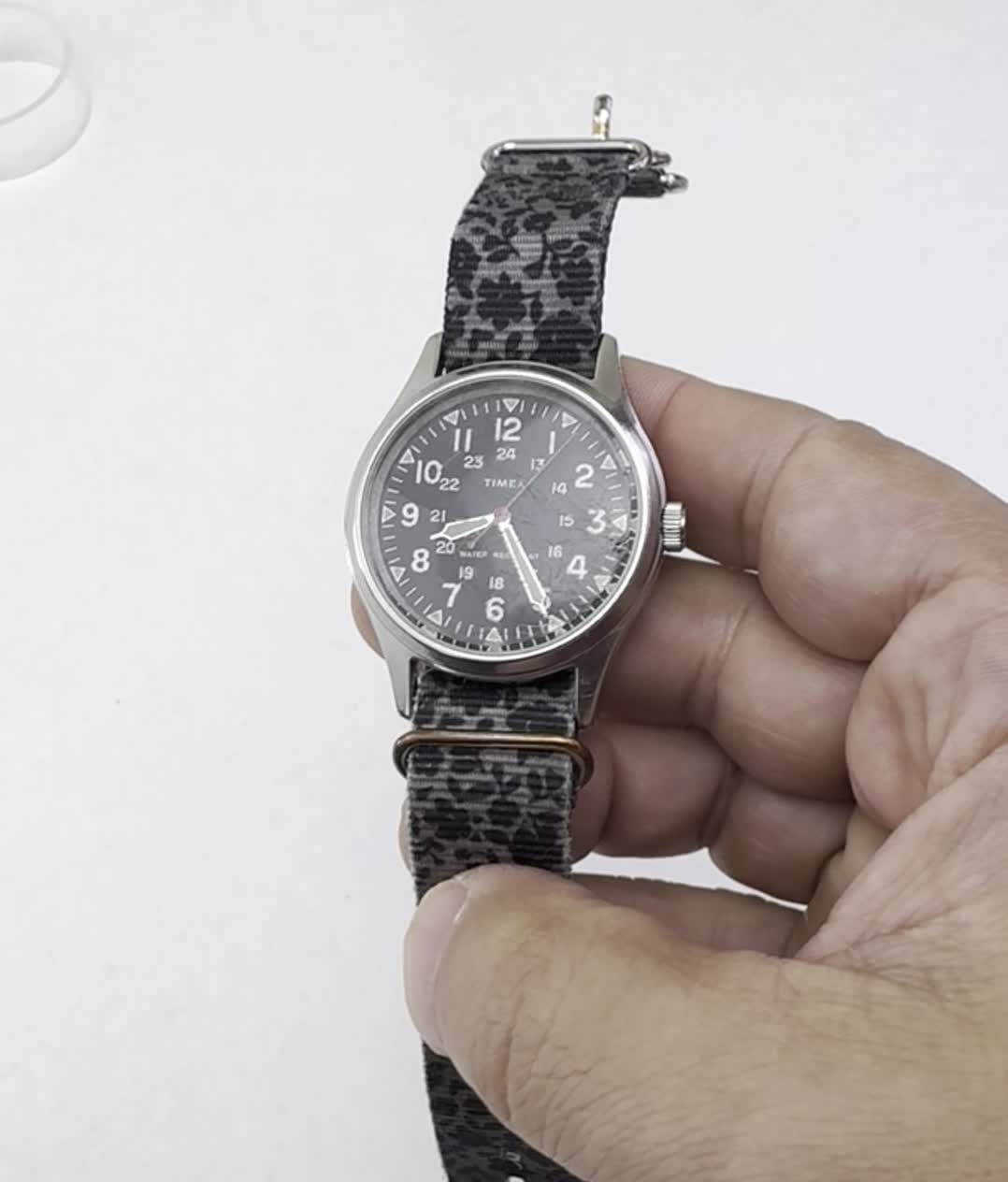 Timex J.Crew 2008 Field Military Stainless Steel Case Black Dial NATO ...