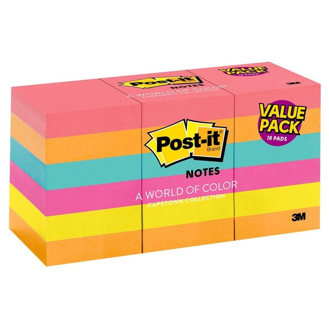 Post-it Notes 1 1/2" X 2" Bright Colors 100 Sheets 18 Pads Total 1800 ...