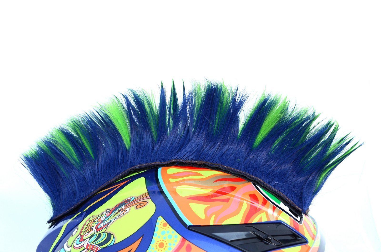 Helmet Hawks ™ Double Sided Lime Green & Blue Helmet Mohawk Seahawks ...