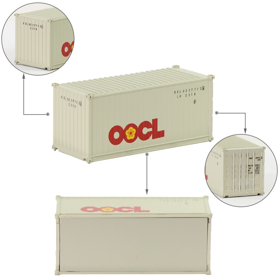 3pcs Different N Scale 1:160 20ft Shipping Container 20' Cargo Box ...
