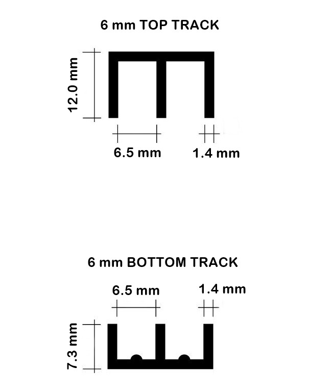 Glass Runners Track 8 ft, 2.44 m Vivarium, Double Channel 4mm, 6mm TOP ...