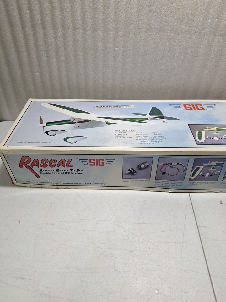 Vintage Sig Rascal 49" Almost Ready To Fly RC Model Airplane Kit (No ...