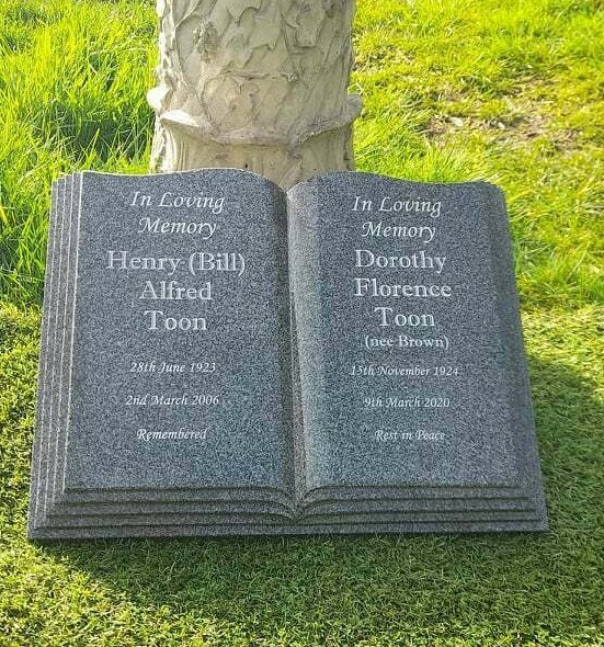 Personalised Granite Open Book Bible Memorial Grave Plaque Cemetery ...