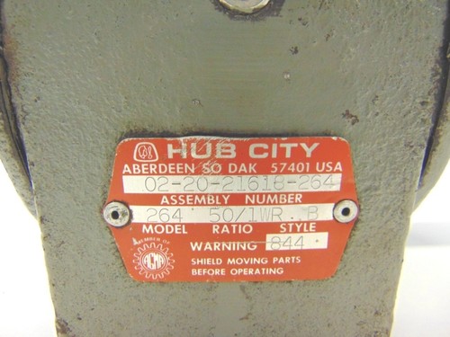 HUB CITY, REDUCER, MODEL 264, 50:1, STYLE B | eBay