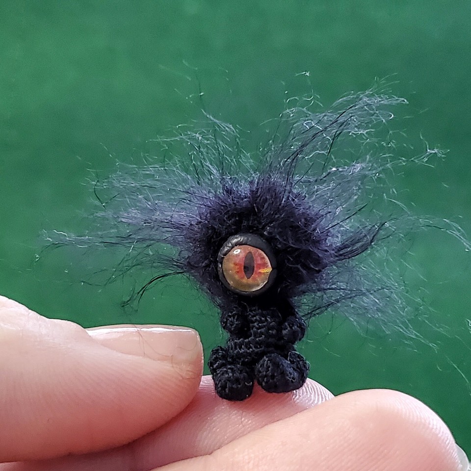 Custom micro monster Cyclop. Dollhouse miniature Eyeball Halloween ...