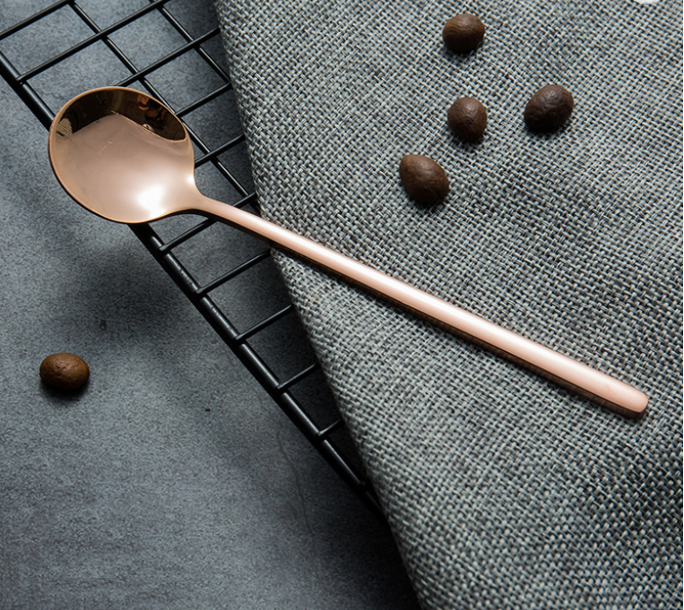 Premium Stainless Steel Rose Gold Teaspoon, Coffee Spoon Titanium ...