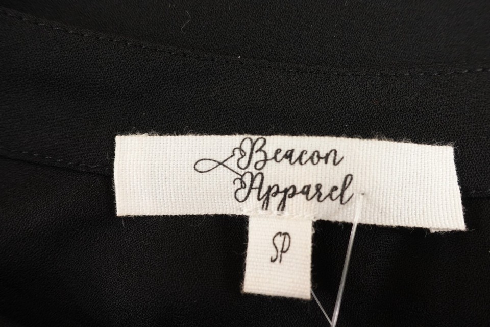 Beacon Apparel Womens Size Small Petite Black Mixed Material Long ...