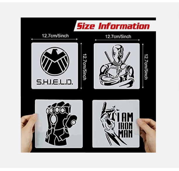 Superhero Stencils for Painting on Wood Canvas Kids Drawing Painting 25 ...