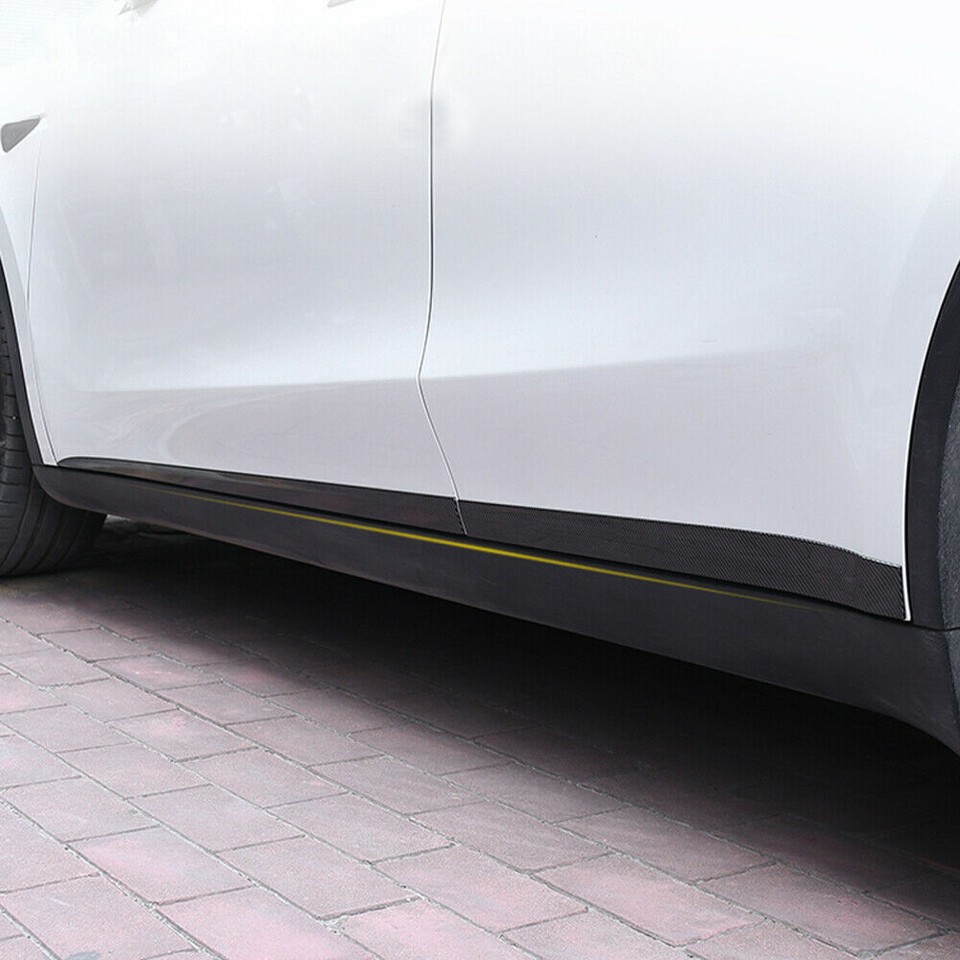 Carbon fiber Side Car Door Body Molding Cover Trim For Tesla Model Y ...