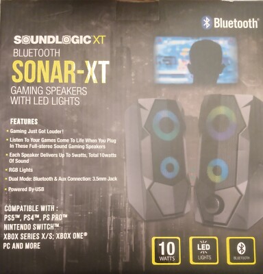 Soundlogic Bluetooth Sonar-XT Gaming Speakers with LED Lights *Read* | eBay