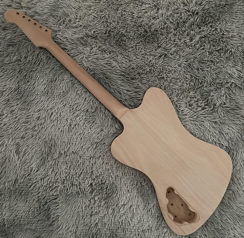 Unfinished Non-Firebird Electric Guitar DIY Mahogany Body Kit Chrome ...