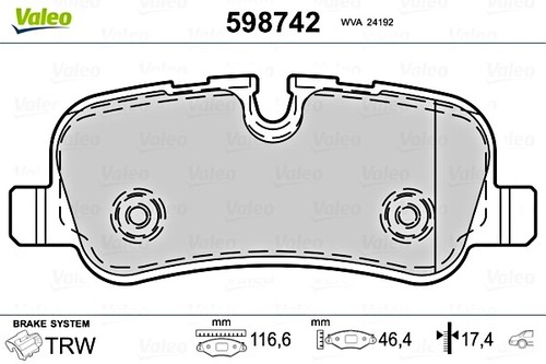 VALEO Disc Brake Pad Set Rear For LAND ROVER Discovery III IV Sport ...