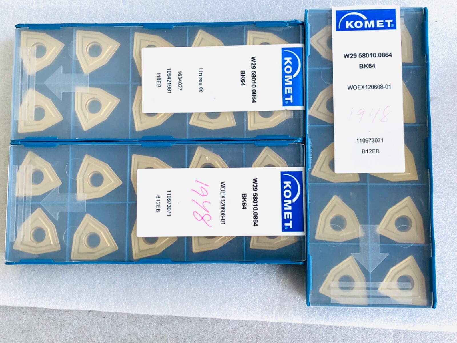 1 BOX (10 PCS) KOMET W29 58010.0864 BK64 UNISIX CARBIDE INSERTS | eBay