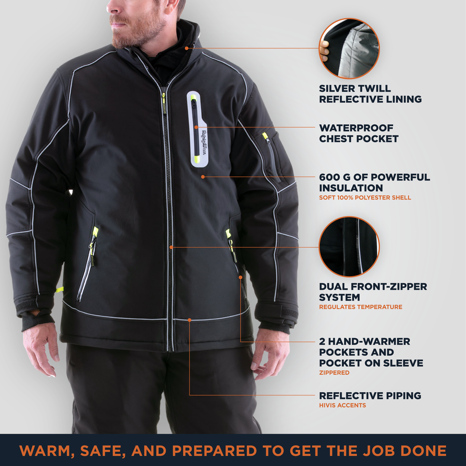 RefrigiWear Men's Extreme Softshell Insulated Jacket -60F Cold ...