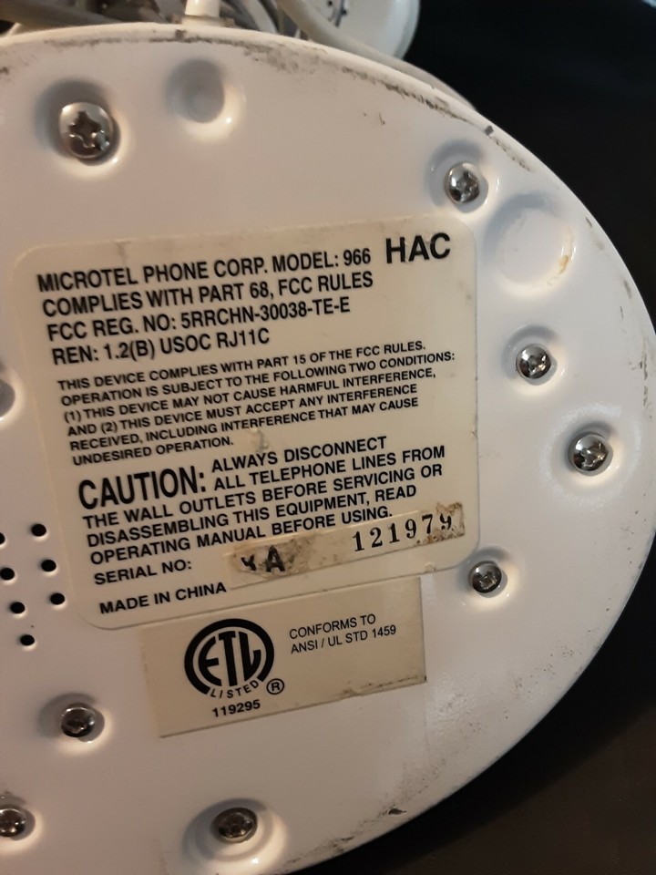 Vintage Microtel Phone Model 966 Tone/Pulse White Desk Phone Works | eBay