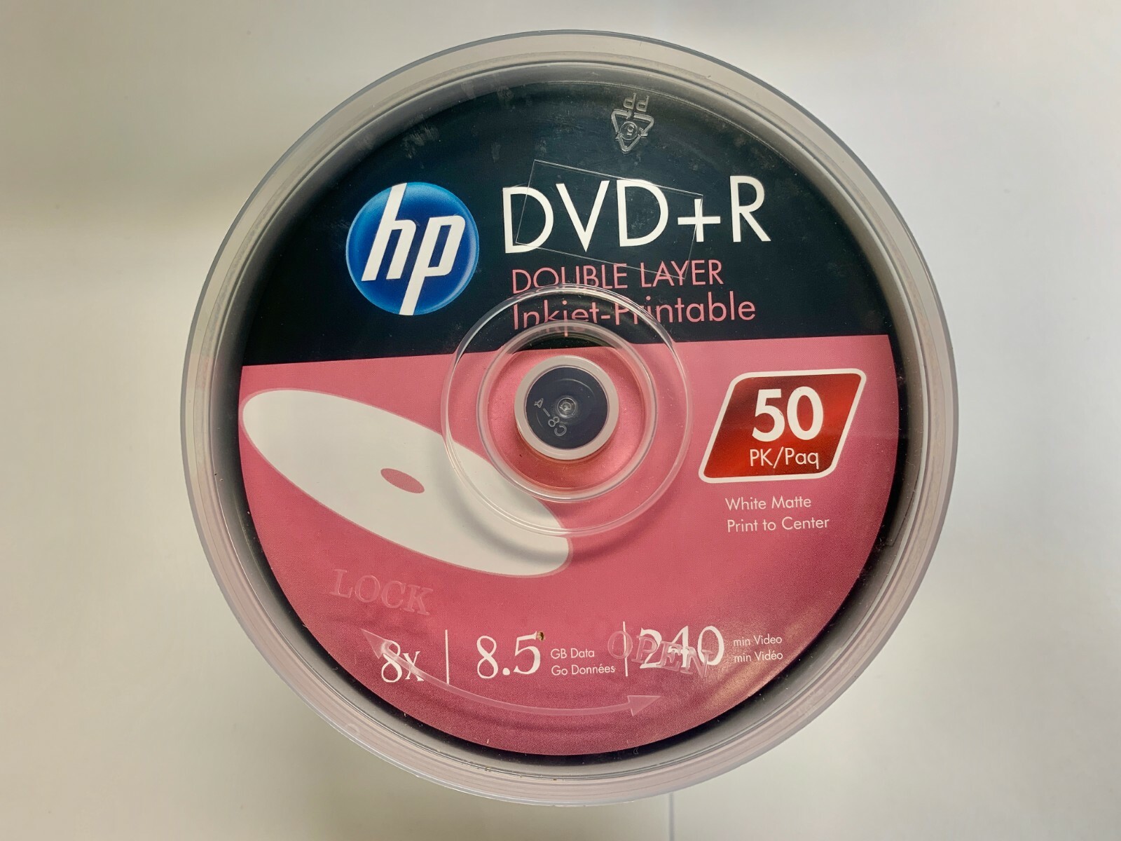 HP DVD+R DOUBLE LAYER DL 8X 8.5GB 240Min, White Inkjet-Printable, 50 ...