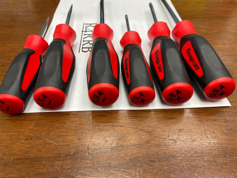 Snap-on Tools USA NEW 6pc RED Soft Grip Combination Screwdriver Set ...
