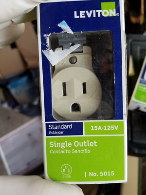 LEVITON Standard Single Outlet 15A-125V No. 5015 Ivory | eBay