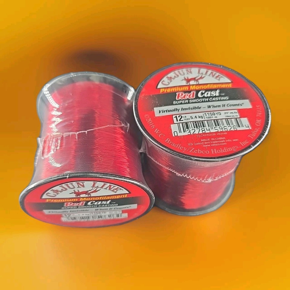 Red Fishing Line 12 lb. test Lot of 2 1150yd Cajun Low Vis | eBay