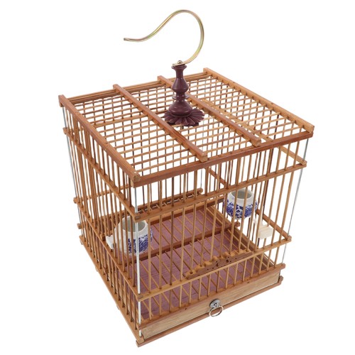 Bamboo Bird Cage: Handmade Rectangular Birdcage with Removable Tray ...