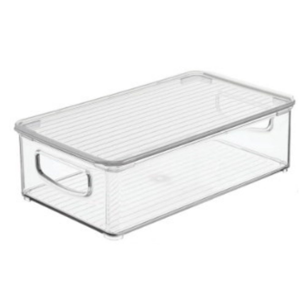 4 Pcs Plastic Lid Clear Organization Storage Bin Box Container Food ...