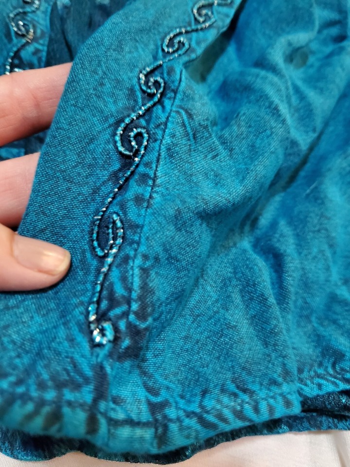 The Pyramid Collection Renaissance fair gothic peacock blue size 2X | eBay