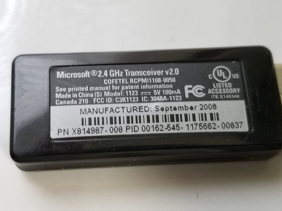 Microsoft 2.4 GHz Transceiver v2.0 X814987 wireless dongle USB | eBay