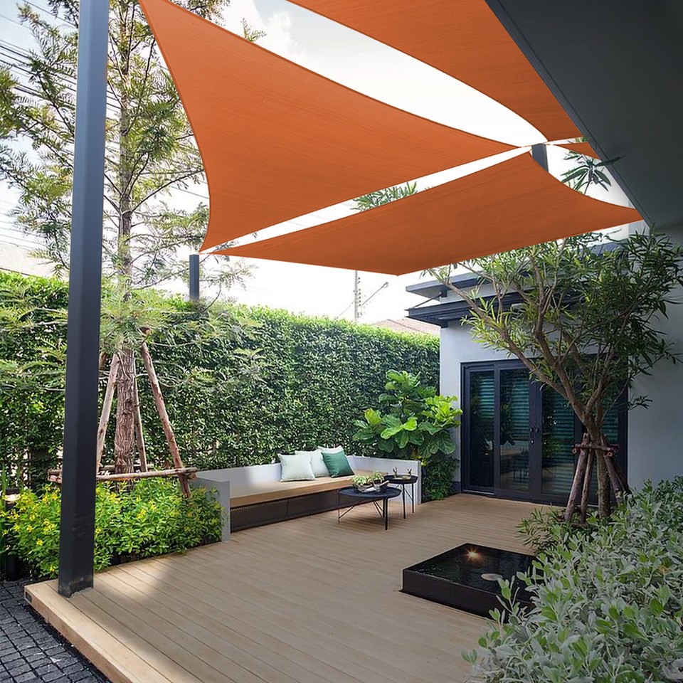 12x12x12 ft 16x16x16 ft Sun Shade Sail Triangle Garden Patio Awning ...