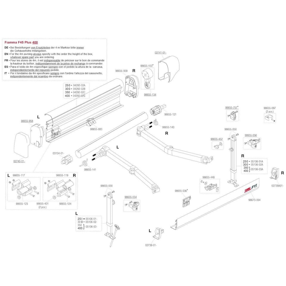 Fiamma Left End Cover F45 & F50 Plus 02740-01- 8004815080921 | eBay