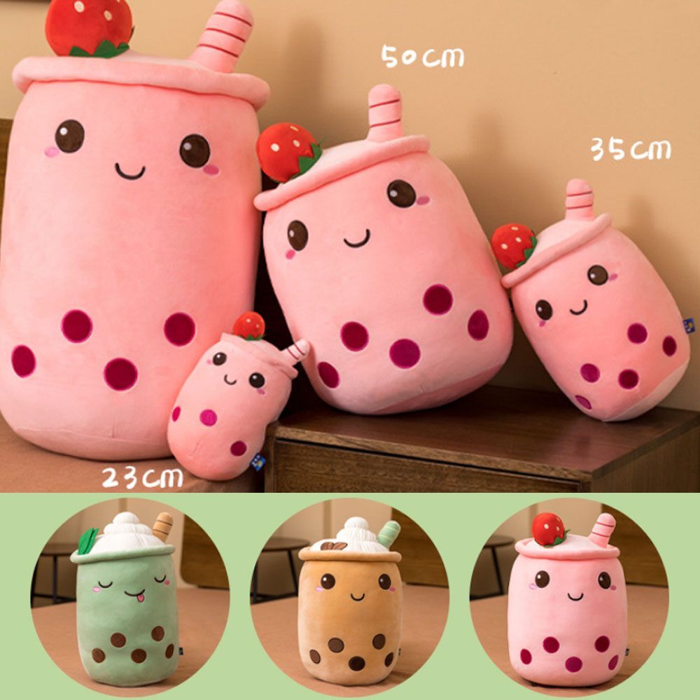 For Friend Cushion Bubble Tea Boba Cup Pattern Kawaii Soft Stuffed ...
