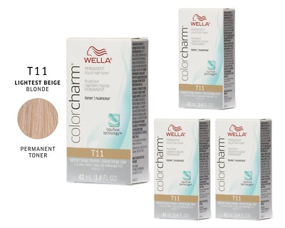Wella Color Charm T11 Lightest Beige Blonde Liquid Hair Toner 1.4 oz ...