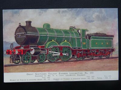 GNR Great Northern Railway EXPRESS LOCOMOTIVE No.251 - Old Postcard ...