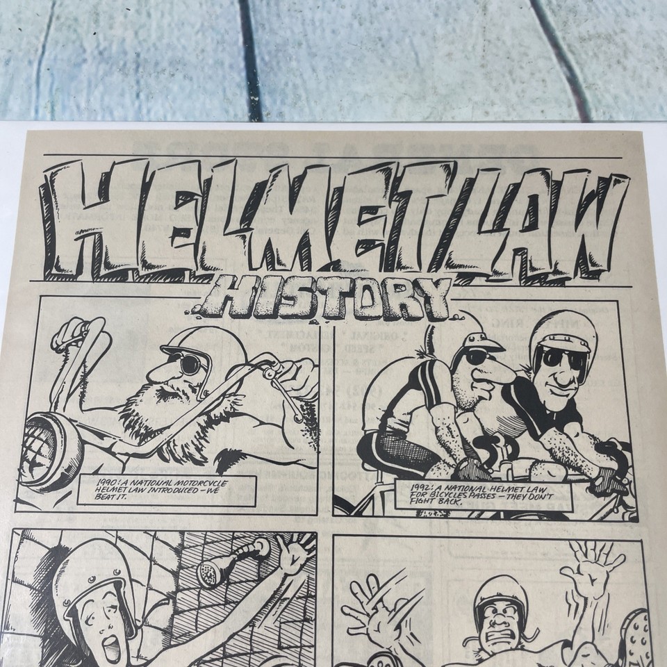 1989 Motorcycle Biker Cartoon Helmet Vtg Print Ad/Poster Pinup Art ...