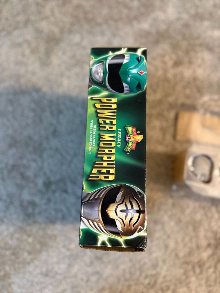 Mighty Morphin Power Rangers Legacy Green & White Morpher BOX ONLY ...