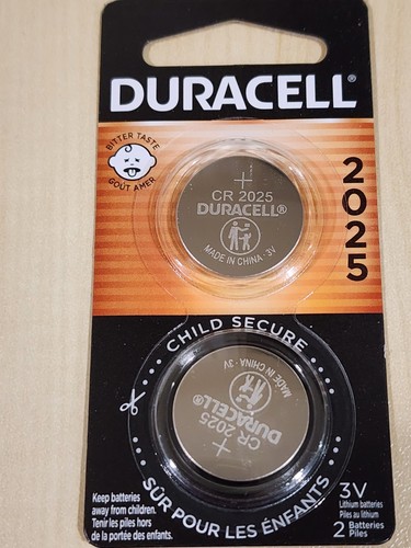 2 pc DURACELL CR2025 lithium 3v battery key fobs etc (EXPIRATION DATE ...