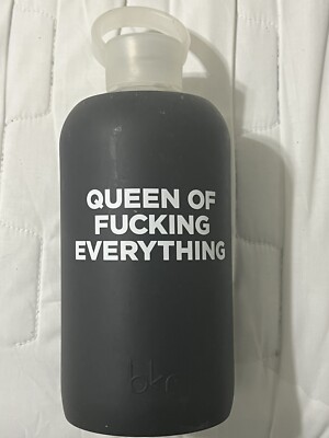 BKR Glass Water Bottle w/Silicone Sleeve in Queen Of Everything Big 1L ...
