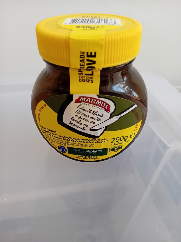Marmite Jar “No Noise” Blank Label 250g size. Empty | eBay
